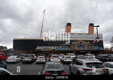 The Titanic Museum, a two-story museum shaped built as a half scale ...
