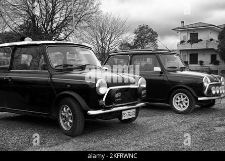 FANO , ITALY - GEN 06 - 2022: INNOCENTI MINI COOPER 1300 on an old ...
