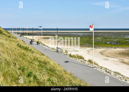 Promenade by the sea in Wittdün, Amrum, North Frisian Island, North ...