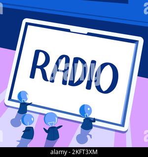 Sign displaying Radio, Word Written on transmission reception ...