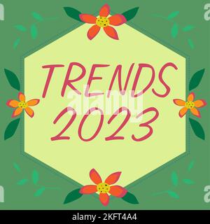 Text showing inspiration Trends 2023. Concept meaning Upcoming year ...
