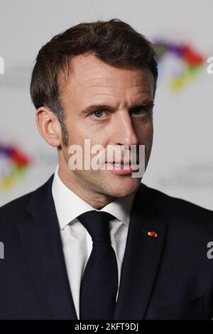 Djerba, 19 November 2022. French President Emmanuel Macron during an ...