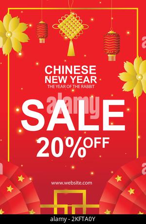 Chinese New year Sale offer poster A4 Stock Vector Image & Art - Alamy