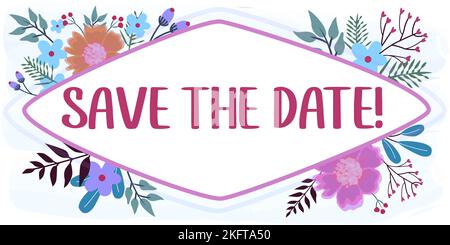 Conceptual caption Save The Date. Business concept Systematized events ...