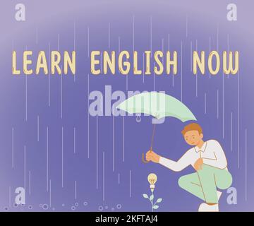Text caption presenting Learn English. Internet Concept Study another ...