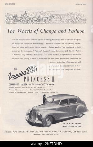 Austin A135 Princess Vanden-Plas (1948) - Vintage press car advertising ...