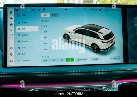 EV Range in-car screen display for the Tesla Model S an all electric ...