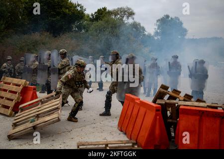 Soldiers of the 2nd of the 151st Infantry Battalion, from the Indiana ...