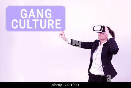 Hand writing sign Gang Culture. Internet Concept particular ...