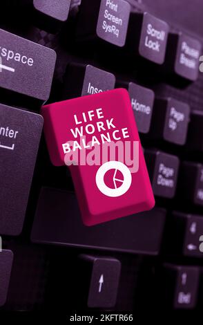 Text showing inspiration Life Work Balance. Business showcase stability ...
