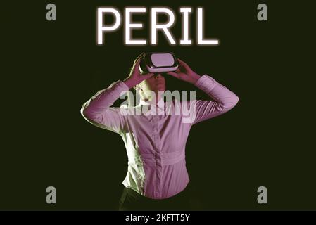 Text showing inspiration Peril. Concept meaning indicates something ...