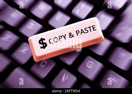 Text caption presenting Copy Paste, Concept meaning an imitation ...