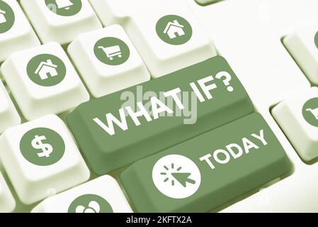 Conceptual display What If. Word for Study all possibilities Imagine ...