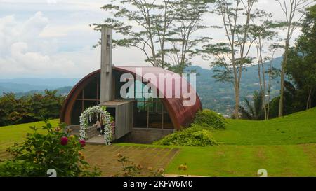 Beautiful church with half tube design Stock Photo - Alamy
