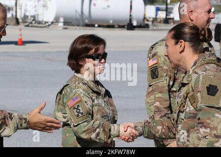 U.S. Army Brig. Gen. Laura Potter (right), Headquarters European ...