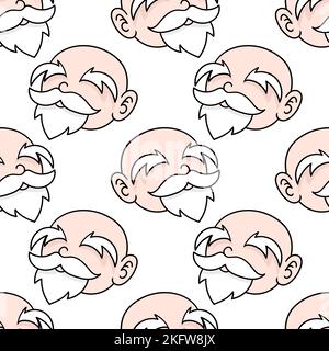 Man beard pattern seamless vector repeat for any web design Stock ...