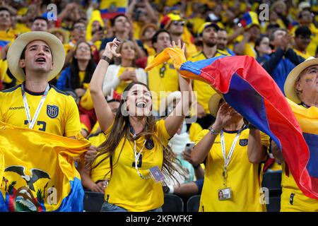 Ecuador fans ahead of the FIFA World Cup Group E match at Kansas City ...