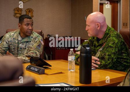 From left to right, COL Marcus Constable, commander of Headquarters ...