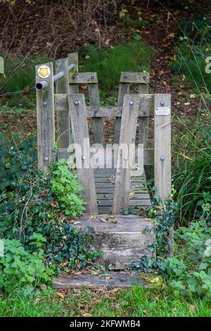 Squeeze stile, Owlpen Manor estate, Gloucestershire, England, UK Stock ...