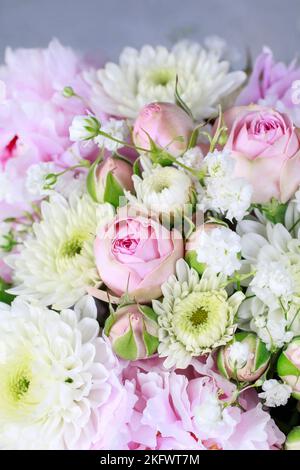 Florist workplace: how to make wedding floral arrangement with peonies ...