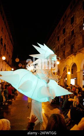Palma, Majorca, Spain, 19th November 2022. Christmas illumination show ...