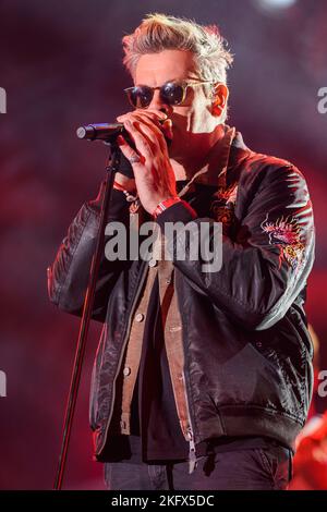 The french singer Benjamin Biolay plays live on the Grand Place of ...