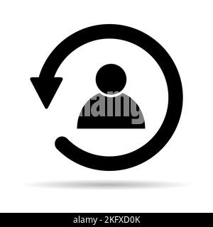 Employee engagement shadow vector icon, person flat web symbol design ...