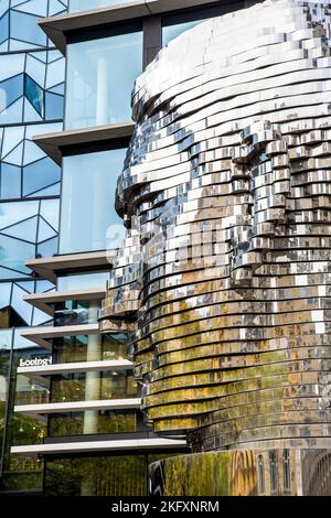 Tiered Franz Kafka mobile sculpture (Kafka's rotating head) by David ...