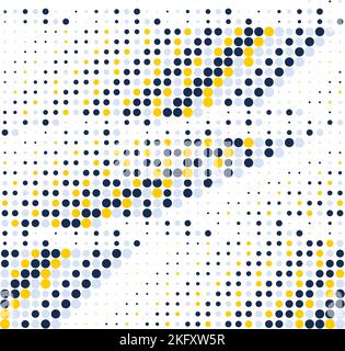 Grey, blue and white halftone modern bright art. Blurred pattern dots ...
