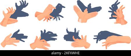 Hand shadow theatre. Animal shadows theater concept, theatrical ...
