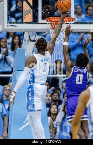 James Madison guard Xavier Brown (1) drives to the basket against ...