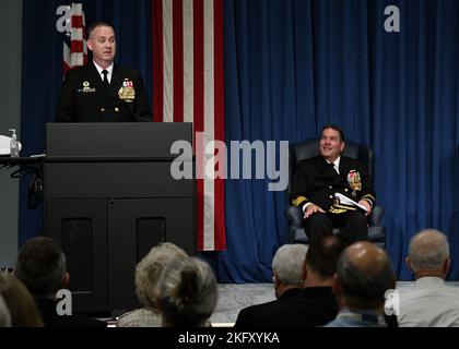 MECHANICSBURG, Pa. (October 14, 2022) Capt. Gene Cash, provides remarks ...