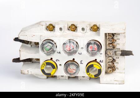Glass antique fuses inserted into a ceramic block Stock Photo - Alamy