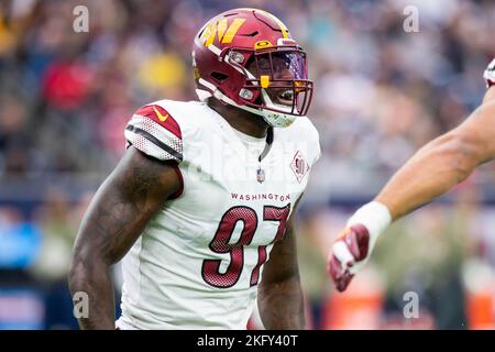 Washington Commanders defensive end Efe Obada (97) runs during an NFL ...