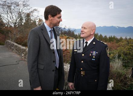 Vancouver Police Chief Adam Palmer speaks after B.C. Premier David Eby ...