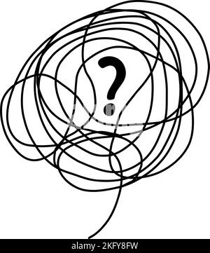 Continuous line question mark. Conceptual query vector illustration ...