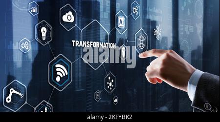 Digital Transformation word cloud concept on white background Stock ...