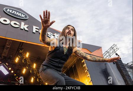 Green Island, Lipetsk, Russia 06-26-2021 rock band The Hatters on stage ...