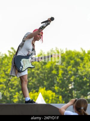 Green Island, Lipetsk, Russia 06-26-2021 rock band LSP on stage at Fox ...