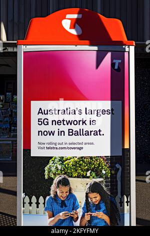 Ballarat Australia / Telstra Phone Booth promoting theTelstra Air Wi-Fi ...