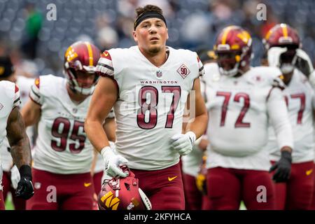 Washington Commanders tight end John Bates (87) blocks during an NFL ...
