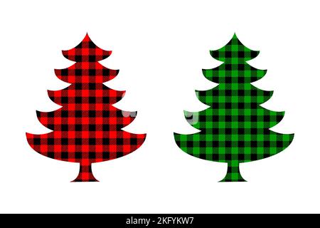 Christmas and New Year pattern at Buffalo Plaid. Festive background for ...