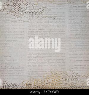 Text script based background with french theme illustration Stock Photo ...