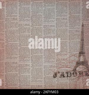 Text script based background with french theme illustration Stock Photo ...