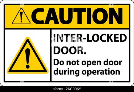 Safety sign danger Interlock doors do not open door during operation ...