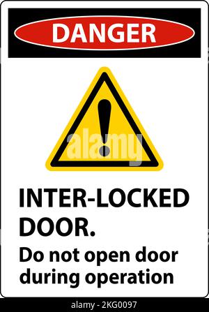 Safety sign danger Interlock doors do not open door during operation ...