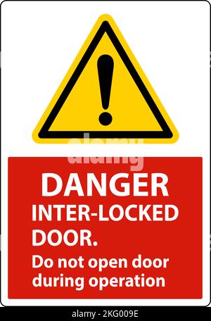 Safety sign danger Interlock doors do not open door during operation ...