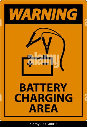 symbol warning battery charging area Sign label on transparent ...