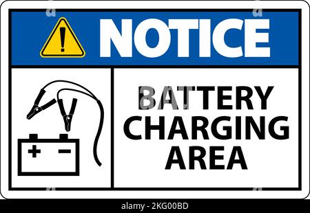 Notice battery charging area Sign on transparent background,vector ...