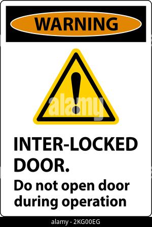 Safety sign danger Interlock doors do not open door during operation ...